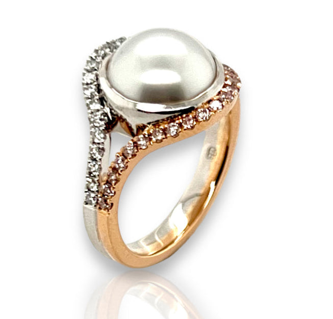 Ellendale Pearl and Pink Diamond Ring – Haab Designer Jewellers