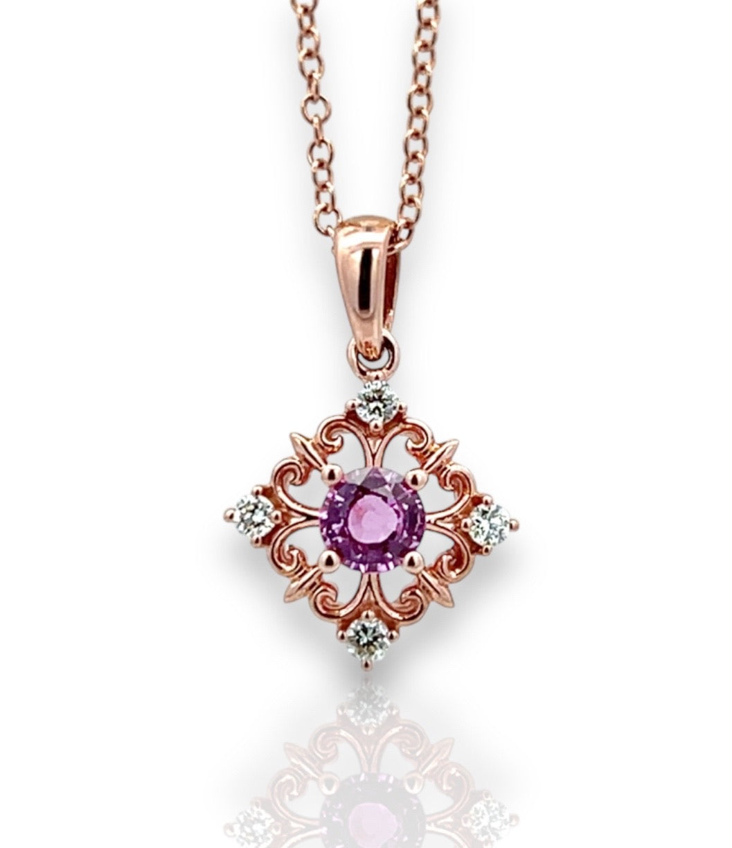 Pink Sapphire Chain & Pendant – Haab Designer Jewellers